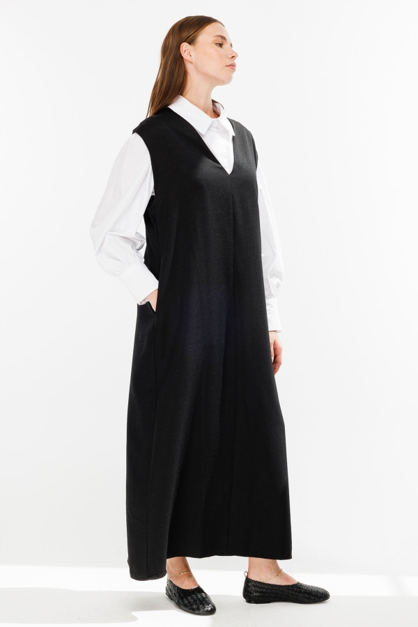 Premium V Yaka Siyah Jile - Hooopstore